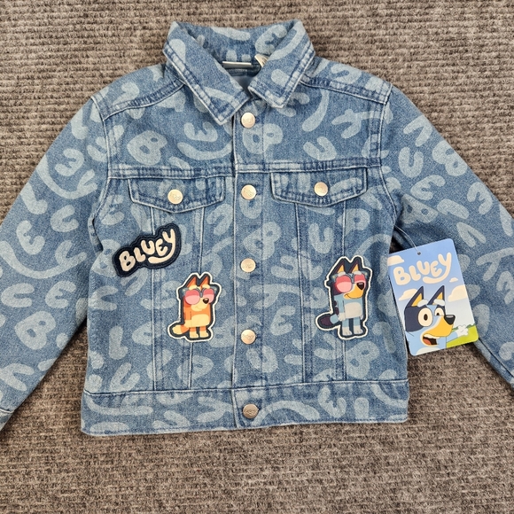 Disney | Jackets & Coats | Disney Bluey Denim Jacket 3t Toddler Unisex ...